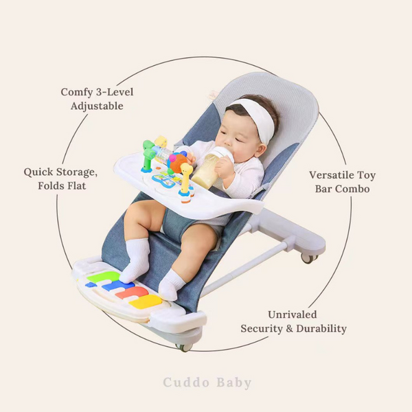 Cuddobaby 4-in-1 Baby Bouncer Fun | Blue – Cuddo Baby